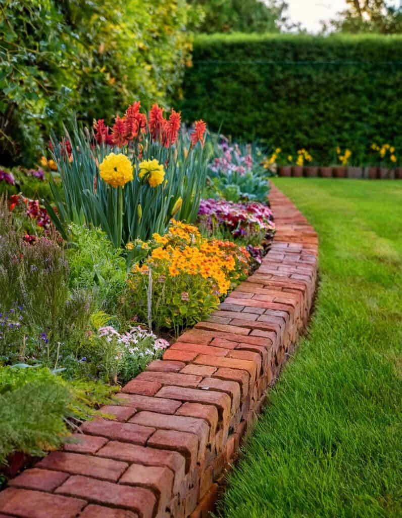 17 Brick Garden Edging Ideas to Frame Your Cottage Garden Flowers ...